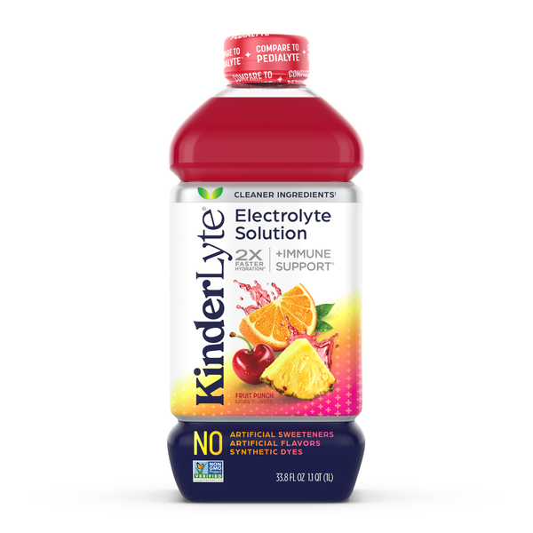 KinderLyte Natural Oral Electrolyte Solution, Fruit Punch Same-Day ...