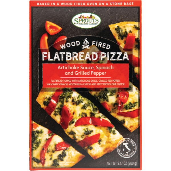Sprouts Artichoke Sauce Spinach & Grilled Pepper Flatbread Pizza Same ...