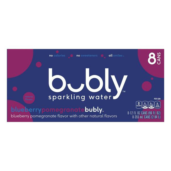 bubly Sparkling Water Blueberry Pomegranate 12 Fl Oz 8 Count Same-Day Delivery or Pickup | Publix
