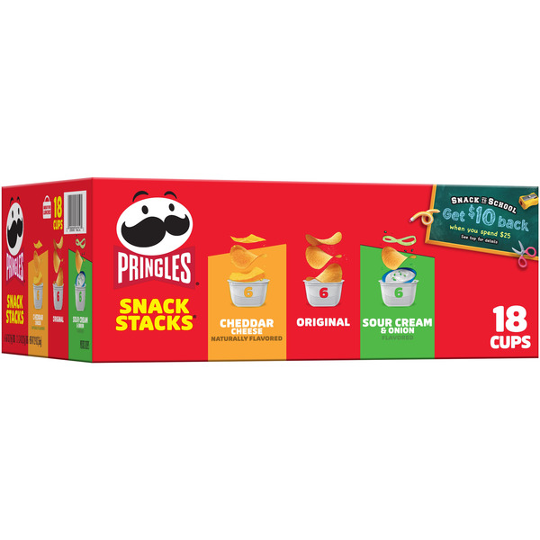 Kroger Pringles Potato Crisps Chips Variety Pack, Lunch Snacks, 12.9 oz ...