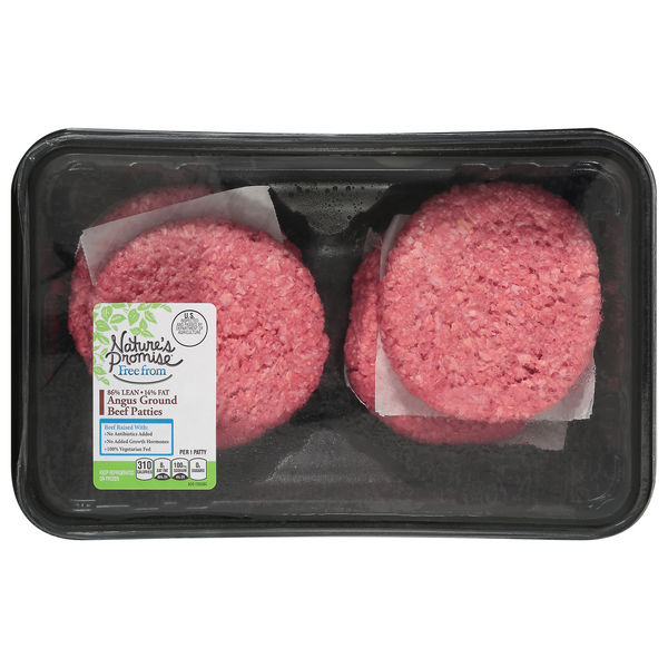 Food Lion Nature's Promise Free From 86% Lean Angus Ground Beef Patties ...