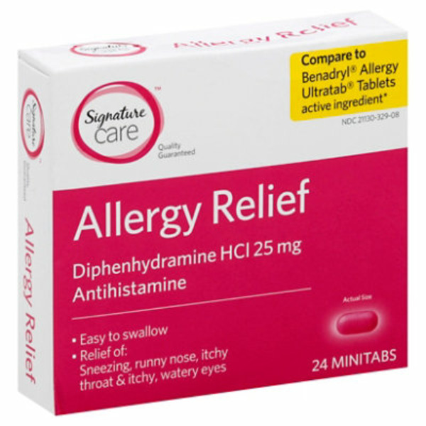 Safeway Signature Care Allergy Relief, 25 mg, Minitabs Pickup | Instacart