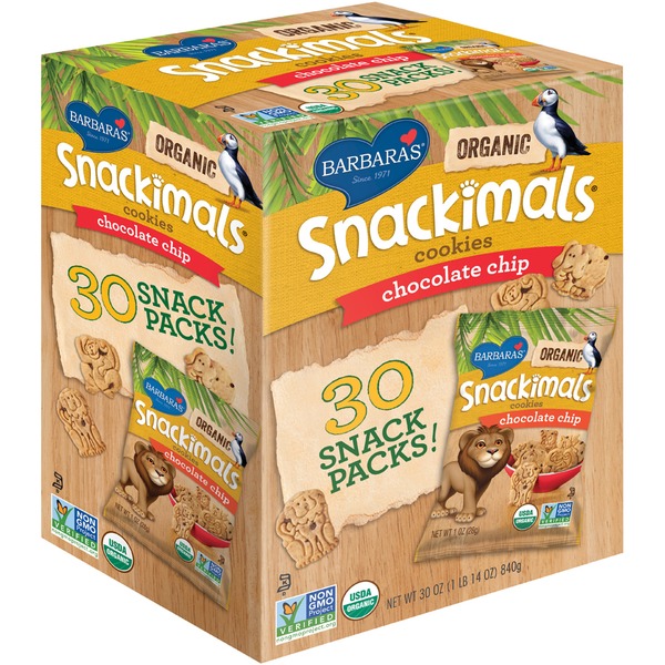 Snackimals Cookies Organic Chocolate Chip Cookies (1 oz) - Instacart