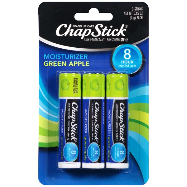 Chapstick Moisturizer Green Apple SPF 12 Skin Protectant & Sunscreen (0 ...