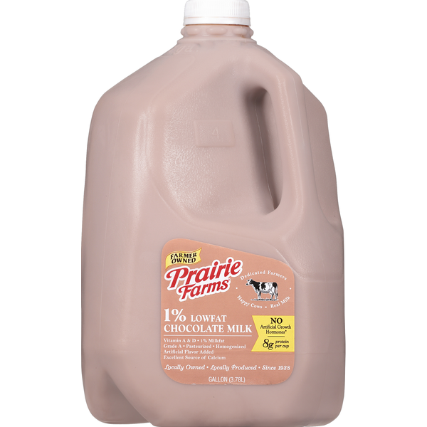 Prairie Farms Milk, 1% Lowfat, Chocolate, 1% Milkfat Same-Day Delivery ...