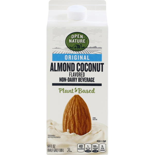 Open Nature Non-Dairy Beverage, Almond Coconut Flavored, Original (64 ...