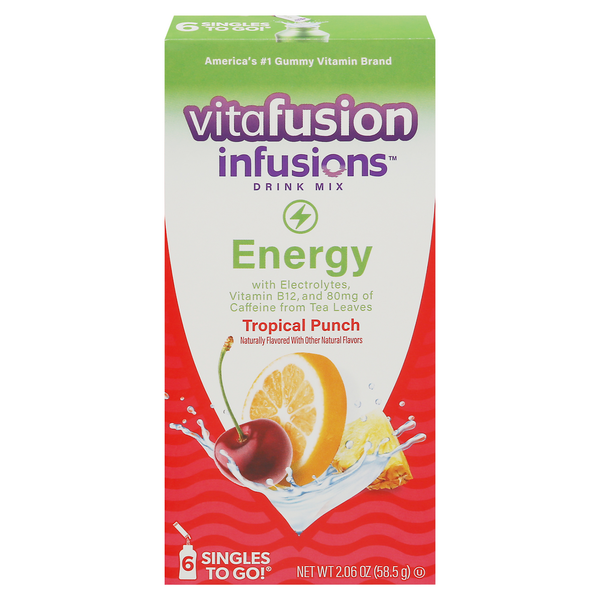 Publix vitafusion Drink Mix, Energy, Tropical Punch, Singles to Go Same ...