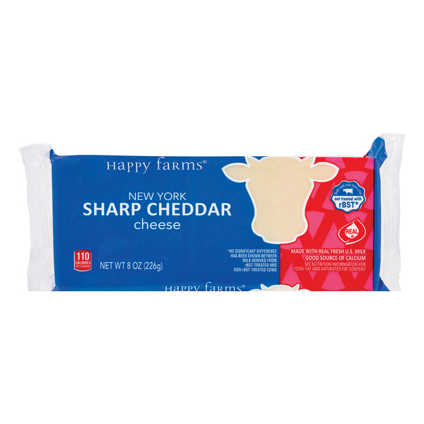 Happy Farms New York Sharp Cheddar Cheese Block Same-Day Delivery or ...