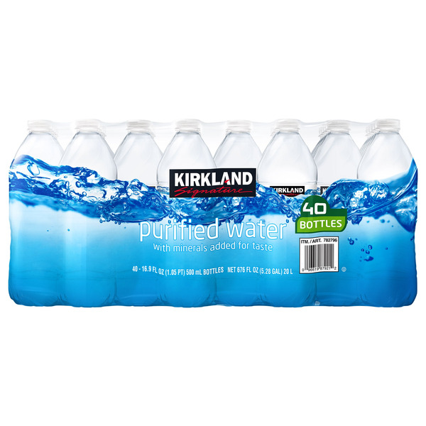 Kirkland Signature Premium Bottled Drinking Water, 40 x 16.9 oz Same ...