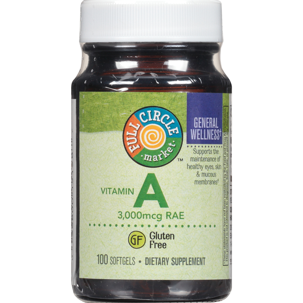 Full Circle Vitamin A 3,000 Mcg Rae Supports The Maintenance Of Healthy ...