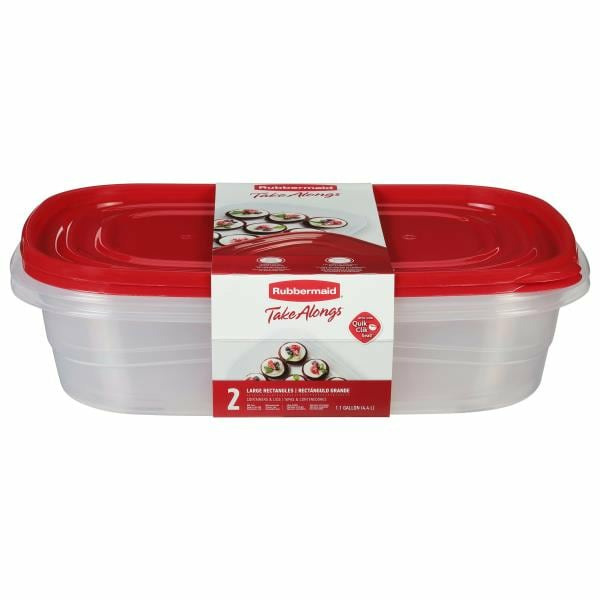 Publix Rubbermaid Containers & Lids, Large Rectangles, 1.1 Gallon Same ...