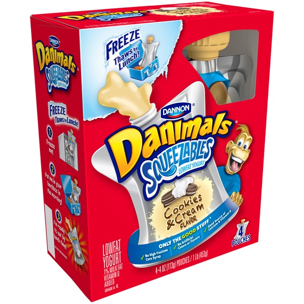 Danimals Squeezables Cookies & Cream Lowfat Yogurt (1 lb) - Instacart