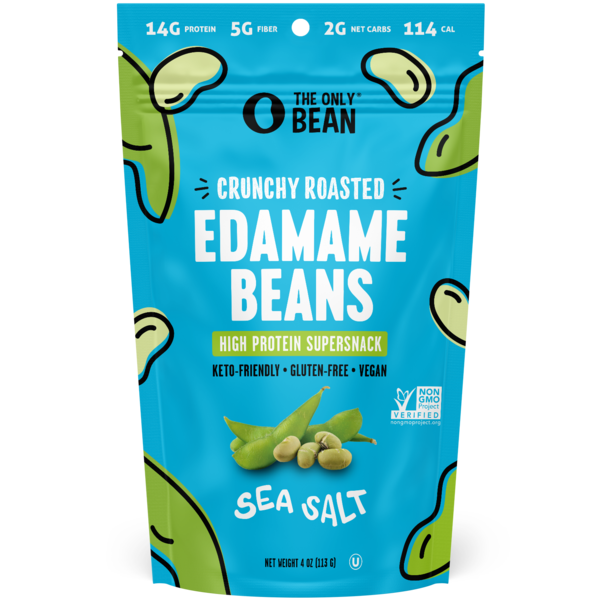 The Only Bean Crunchy Roasted Edamame Snacks (Sea Salt), Healthy High ...