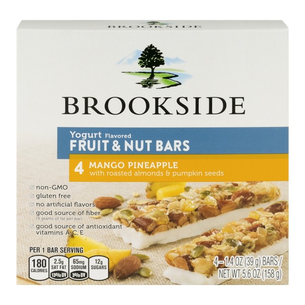 Brookside Yogurt Flavored Fruit & Nut Bars, Mango Pineapple, 4 Pack, 5. ...