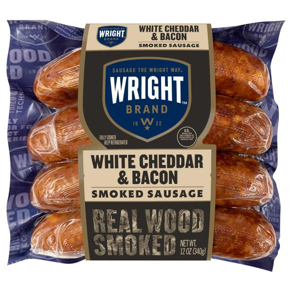Wright Brand Real Wood Smoked White Cheddar & Bacon Smoked Sausage, 4 ...