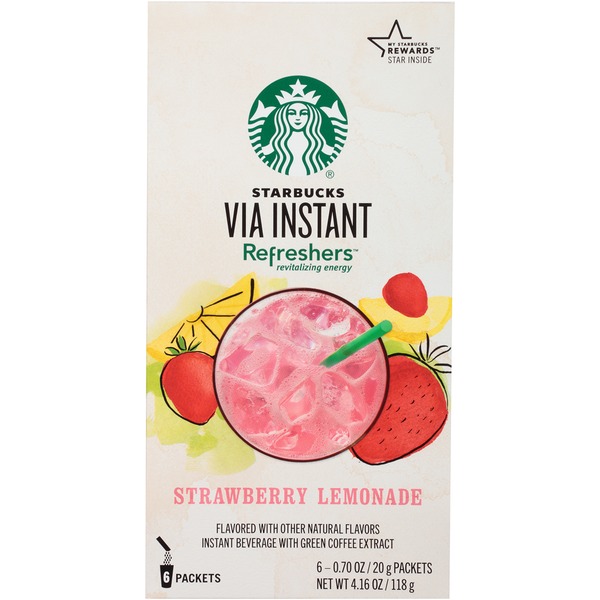 Starbucks Via Refreshers Strawberry Lemonade Instant Beverage (0.7 oz ...