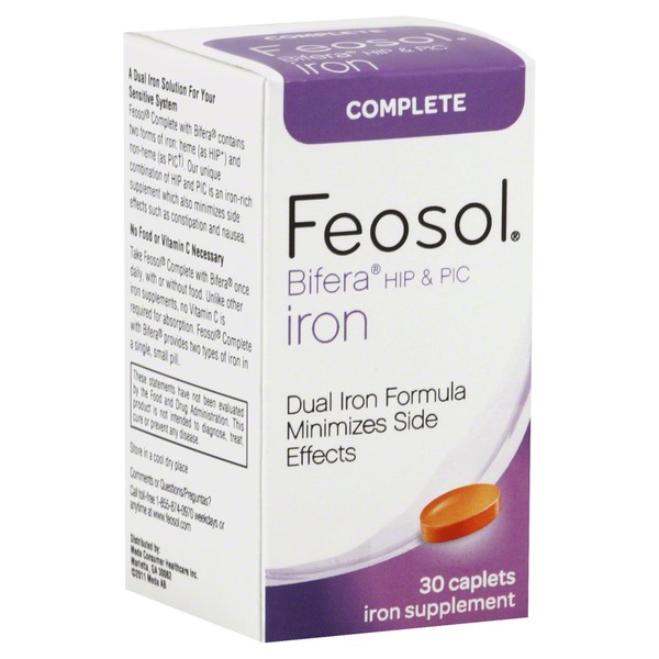 Feosol Iron, Complete, HIP & PIC, Caplets (30 each) - Instacart