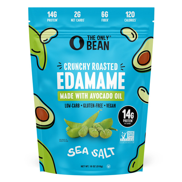 The Only Bean Crunchy Roasted Edamame Sea Salt 18 Oz Same Day