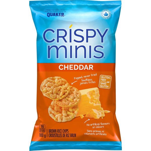 Quaker Crispy Minis Cheddar Brown Rice Chips, 100-g Same-Day Delivery ...