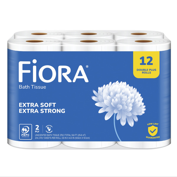 Fiora 2-Ply - Unscented Double Plus Rolls Bath Tissue Same-Day Delivery ...