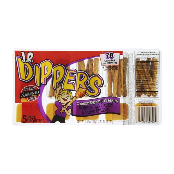 Sargento J.R. Dippers Cheese Dip and Pretzels- 5 PK (3.62 oz) - Instacart
