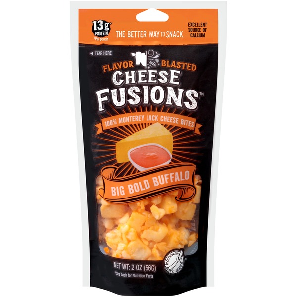 Cheese Fusions Big Bold Buffalo 100% Monterey Jack Cheese Bites (2 oz ...