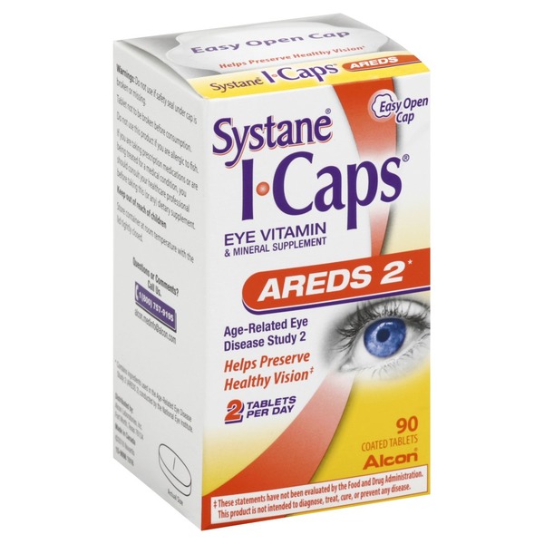 I Caps Eye Vitamin & Mineral Supplement, Coated Tablets (90 each ...