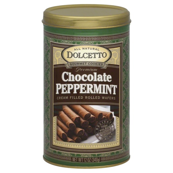 Dolcetto Rolled Wafers, Cream Filled, Premium, Chocolate Peppermint (12 ...