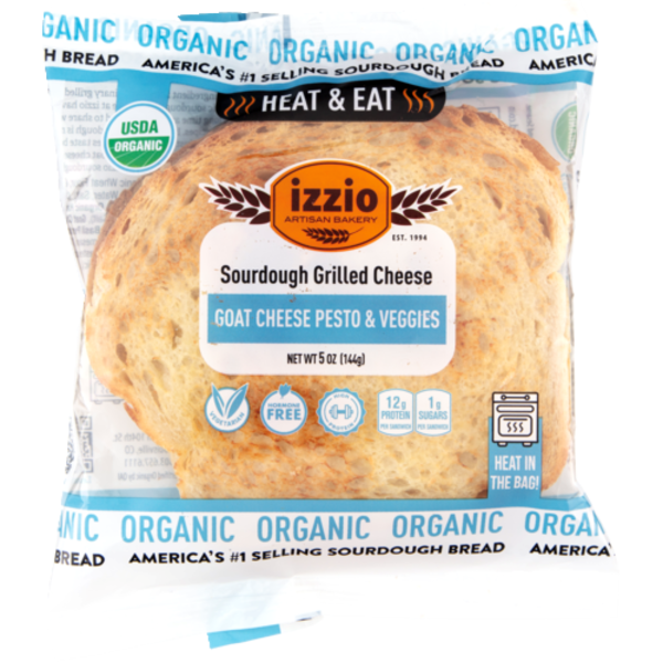 izzio Organic Heat & Eat Goat Cheese Pesto & Veggies Sourdough Grilled ...