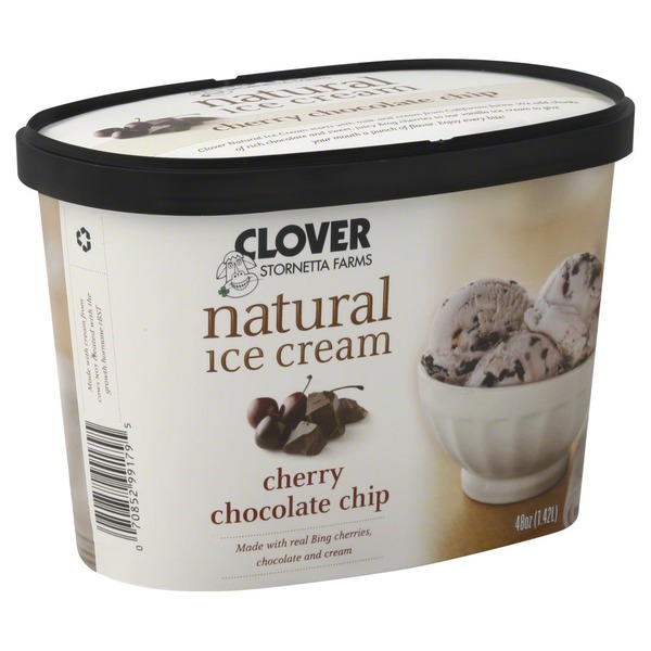 Clover Stornetta Ice Cream, Natural, Cherry Chocolate Chip (48 oz ...