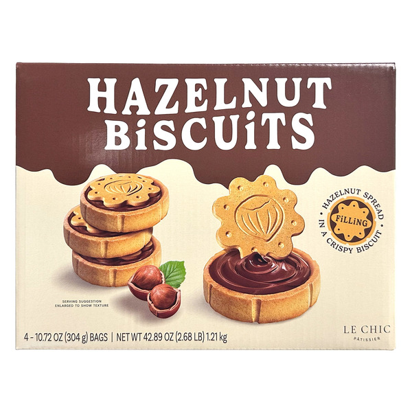 Le Chic Patissier Hazelnut Filled Biscuits, 10.72 oz, 4-count Same-Day ...