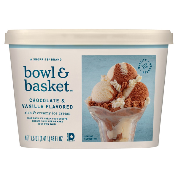 ShopRite Bowl & Basket Chocolate & Vanilla Flavored Rich & Creamy Ice ...
