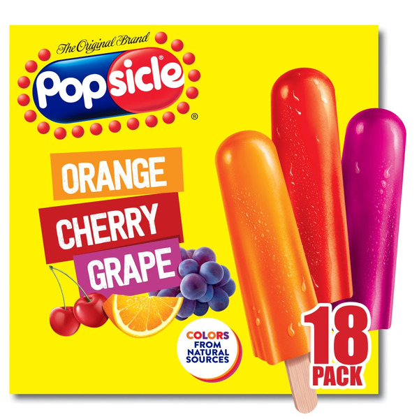 Kroger Popsicle Orange, Cherry, Grape Ice Pops Variety Pack Same-Day ...
