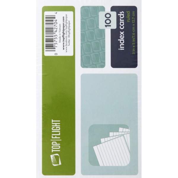 Top Flight Index Cards, Ruled (100 each) - Instacart