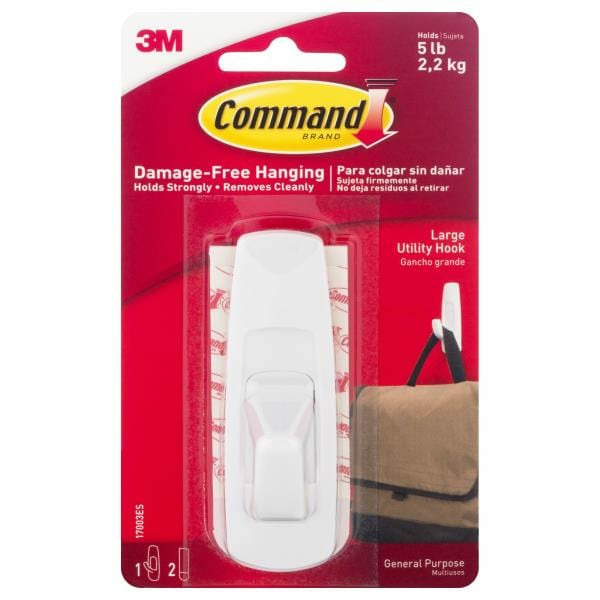 3M Command Damage-Free Hanging Utility Hook, Holds Up To 5 lb Same-Day ...