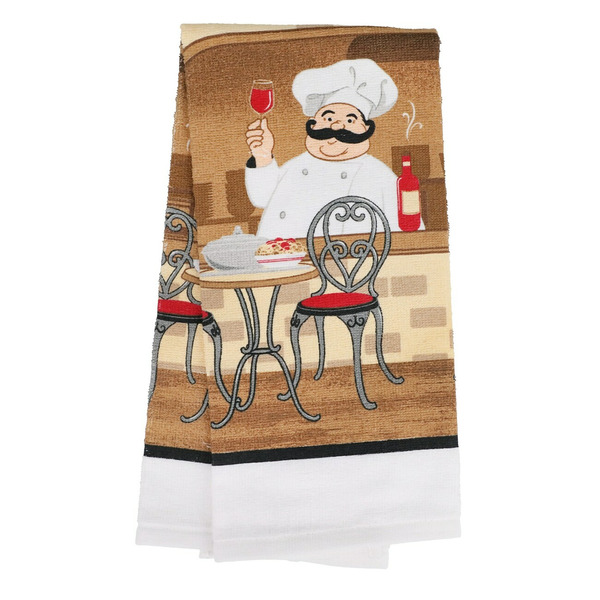 Home Collection Italian Chef Printed Kitchen Towels Same-Day Delivery ...