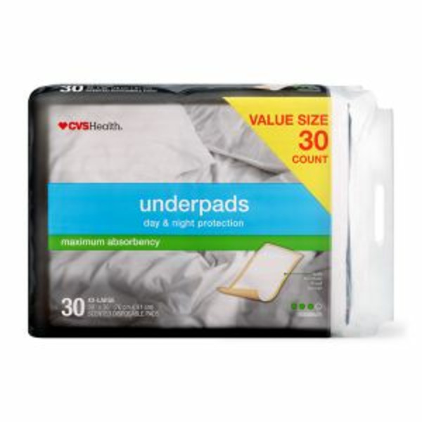 CVS® Cvs Pharmacy Super Large Day & Night Maximum Absorbency Underpads ...