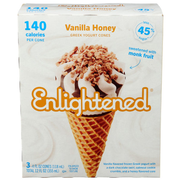 Enlightened Vanilla Honey Greek Yogurt Cones 3 Pack Same-Day Delivery ...