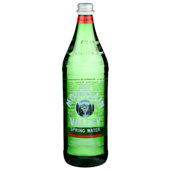 MOUNTAIN VALLEY Still Spring Water Glass Bottle, 1 Liter, Single Same ...
