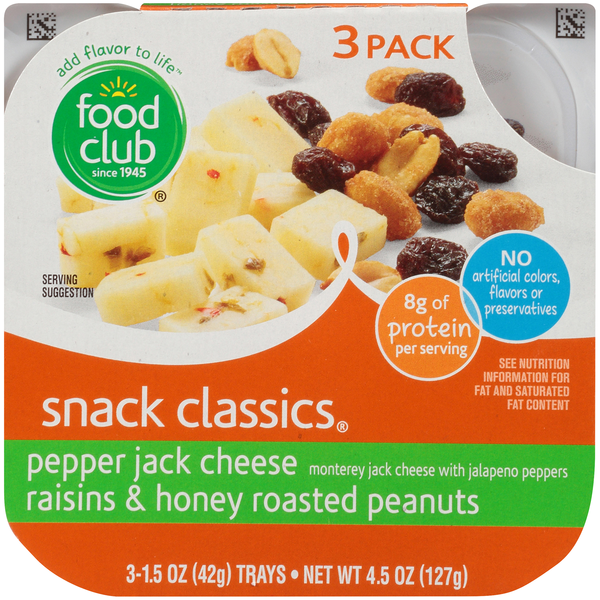 Food Club Snack Classics, Pepper Jack Cheese Monterey Jack Cheese With ...