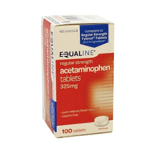 Equaline Regular Strength Pain Relief Acetaminophen Tablets (100 ct ...
