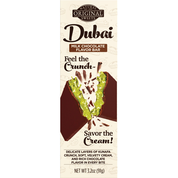 Original Natural Sweets Dubai Milk Chocolate Bar Same-Day Delivery or ...