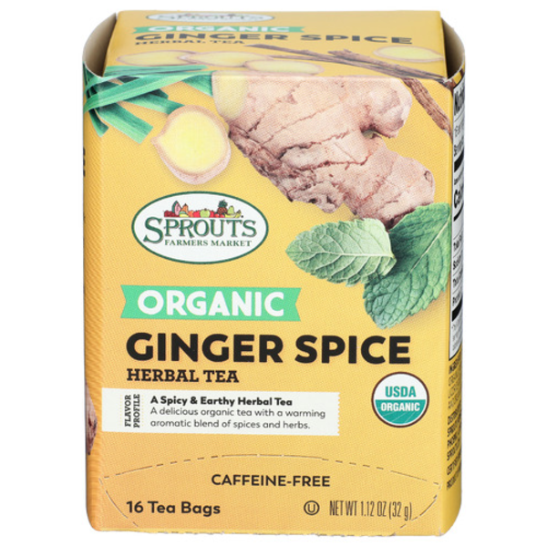 Sprouts Farmers Market Sprouts Organic Ginger Spice Herbal Tea Same-Day ...