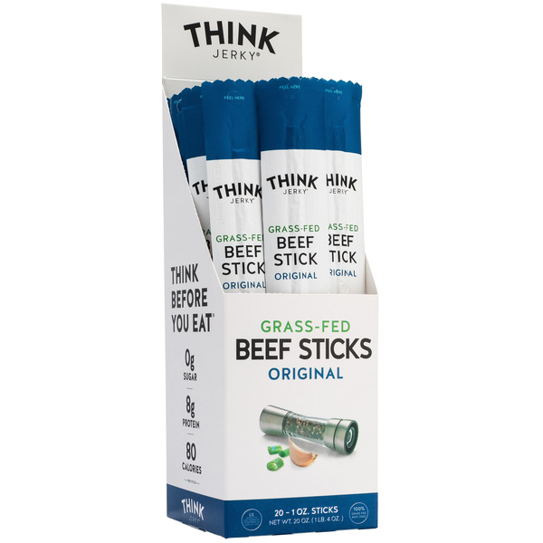 Think Jerky Grass-Fed Beef Sticks, Original, 1 oz, 20 ct Same-Day ...