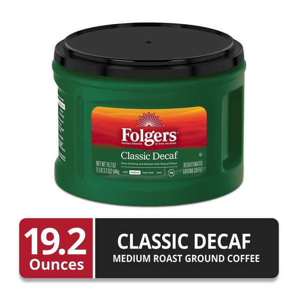 Kroger Folgers Classic Decaf Ground Coffee, Medium Roast Same-Day ...