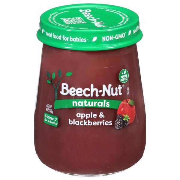 Beech-Nut Naturals Stage 2 Baby Food, Apple & Blackberries, 4 oz Jar ...