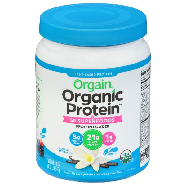 Orgain Organic Vegan 21g Protein Powder + 50 Superfoods, Plant Based ...