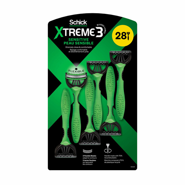 Schick Men's Xtreme 3 Sensitive Skin Disposable Razors Same-Day ...
