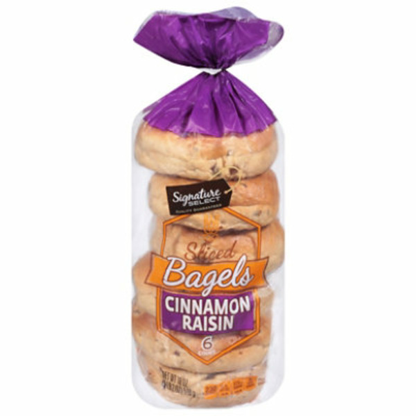 Safeway Signature SELECT Bagels, Cinnamon Raisin, Sliced Same-Day ...