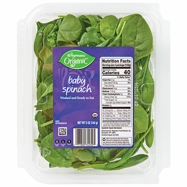 Wegmans Wegmans Organic Spinach, Baby Same-Day Delivery or Pickup ...